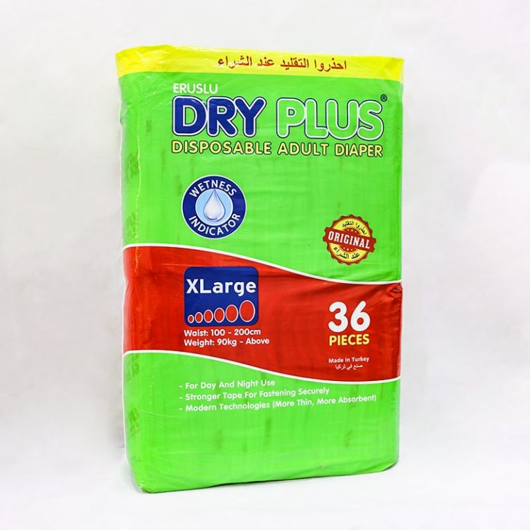 DRY PLUS DISPOSABLE ADULT DIAPER ( EXTRA LARGE ) - Qasr Elteb