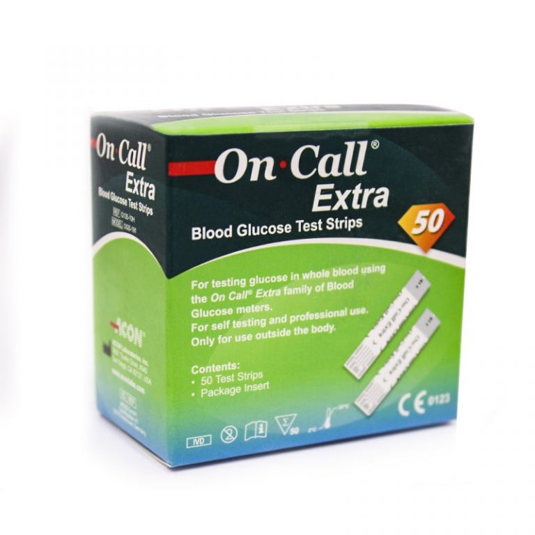 On Call Extra blood glucose test strips - Qasr Elteb